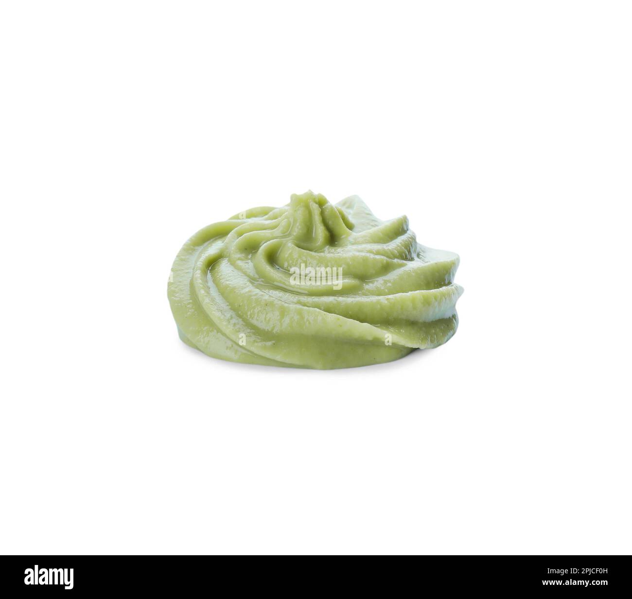 Swirl of wasabi paste isolated on white Stock Photo - Alamy