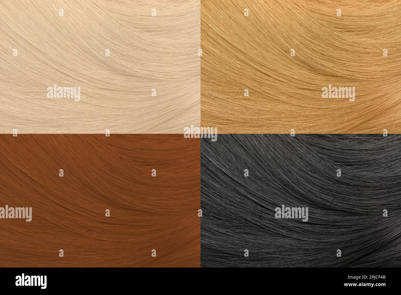 Color hair samples palette, closeup view. Collage Stock Photo - Alamy