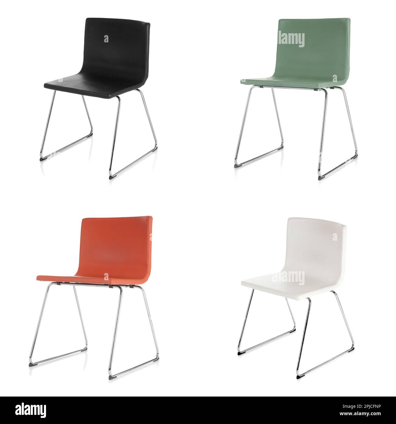 Set with different stylish chairs on white background Stock Photo - Alamy