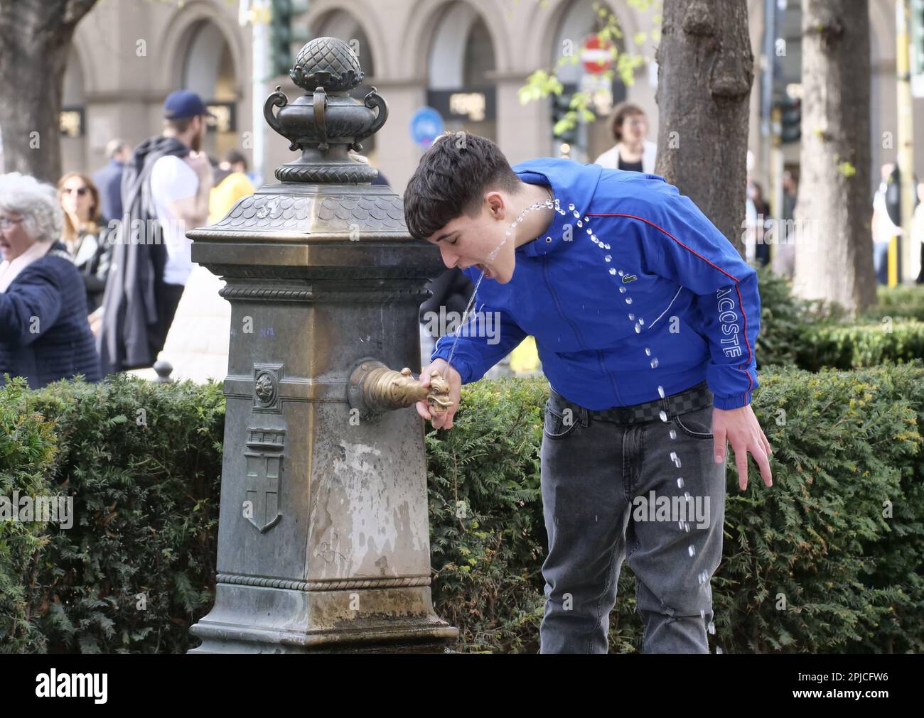 Milan, Italy. 02nd Apr, 2023. The widows are the typical fountains of ...