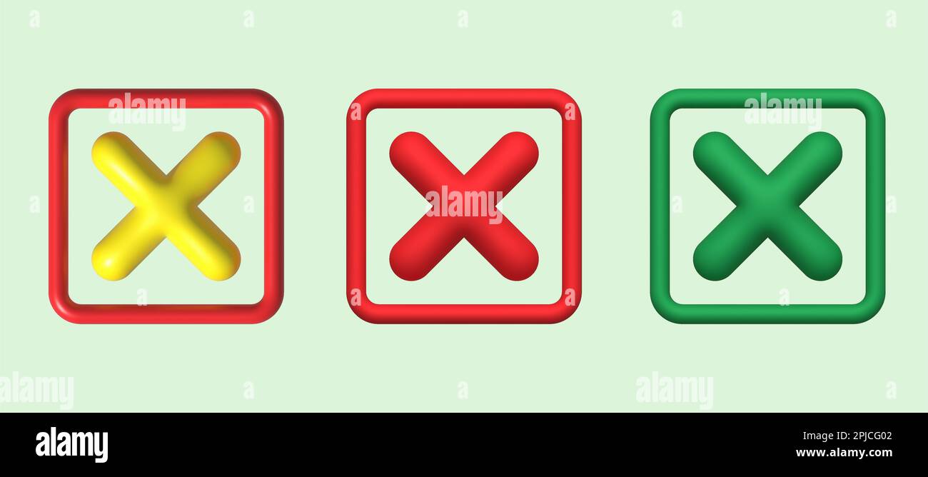 cross check mark icon button and no or wrong symbol on reject cancel ...