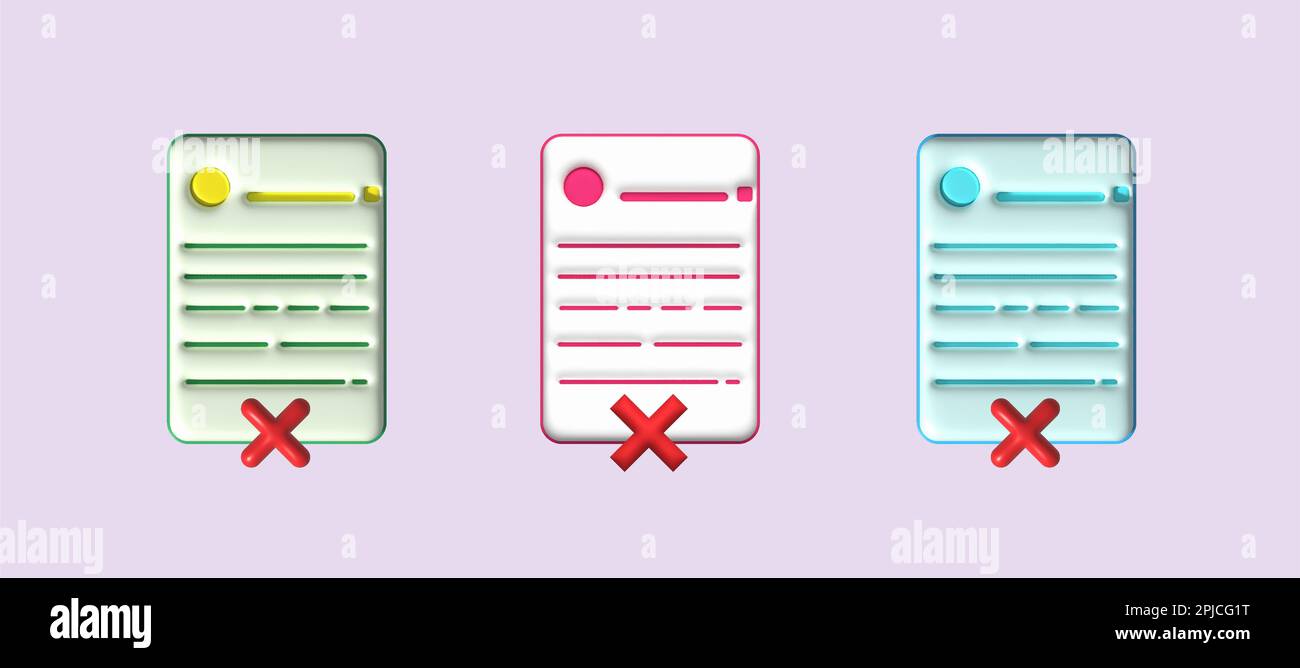 Cross Check Mark Icon Button And No Or Wrong Symbol On Reject Cancel Sign Button 3d Rendering