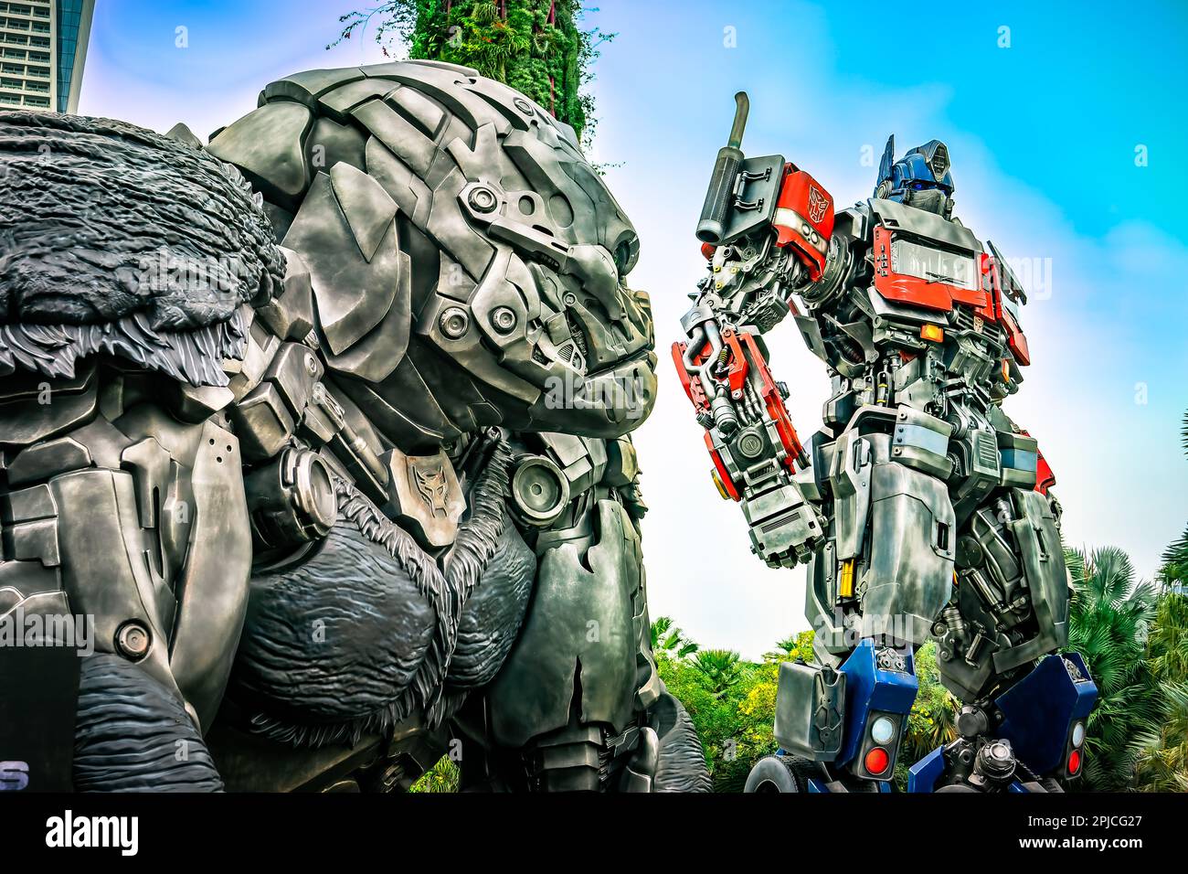 Rise Of The Beasts Transformers statues world tour on display by the ...