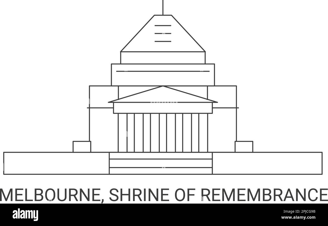 Australia, Melbourne, Shrine Of Remembrance, travel landmark vector ...