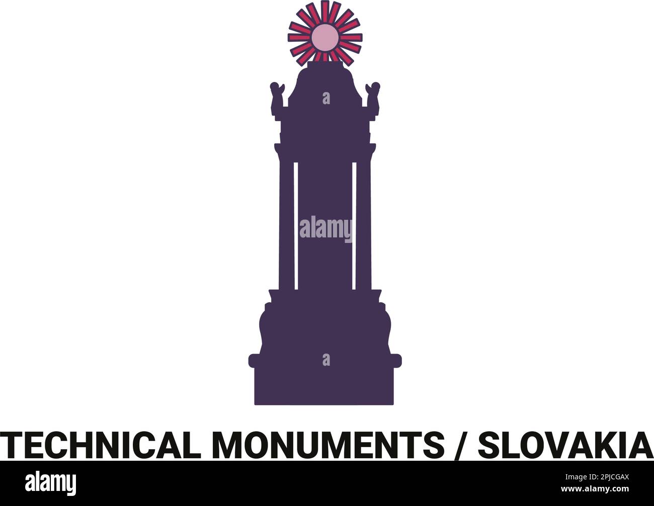 Slovakia, Technical Monuments travel landmark vector illustration Stock ...