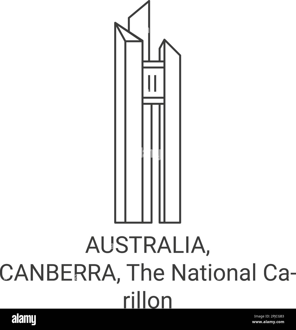 Australia, Canberra, The National Carillon travel landmark vector ...
