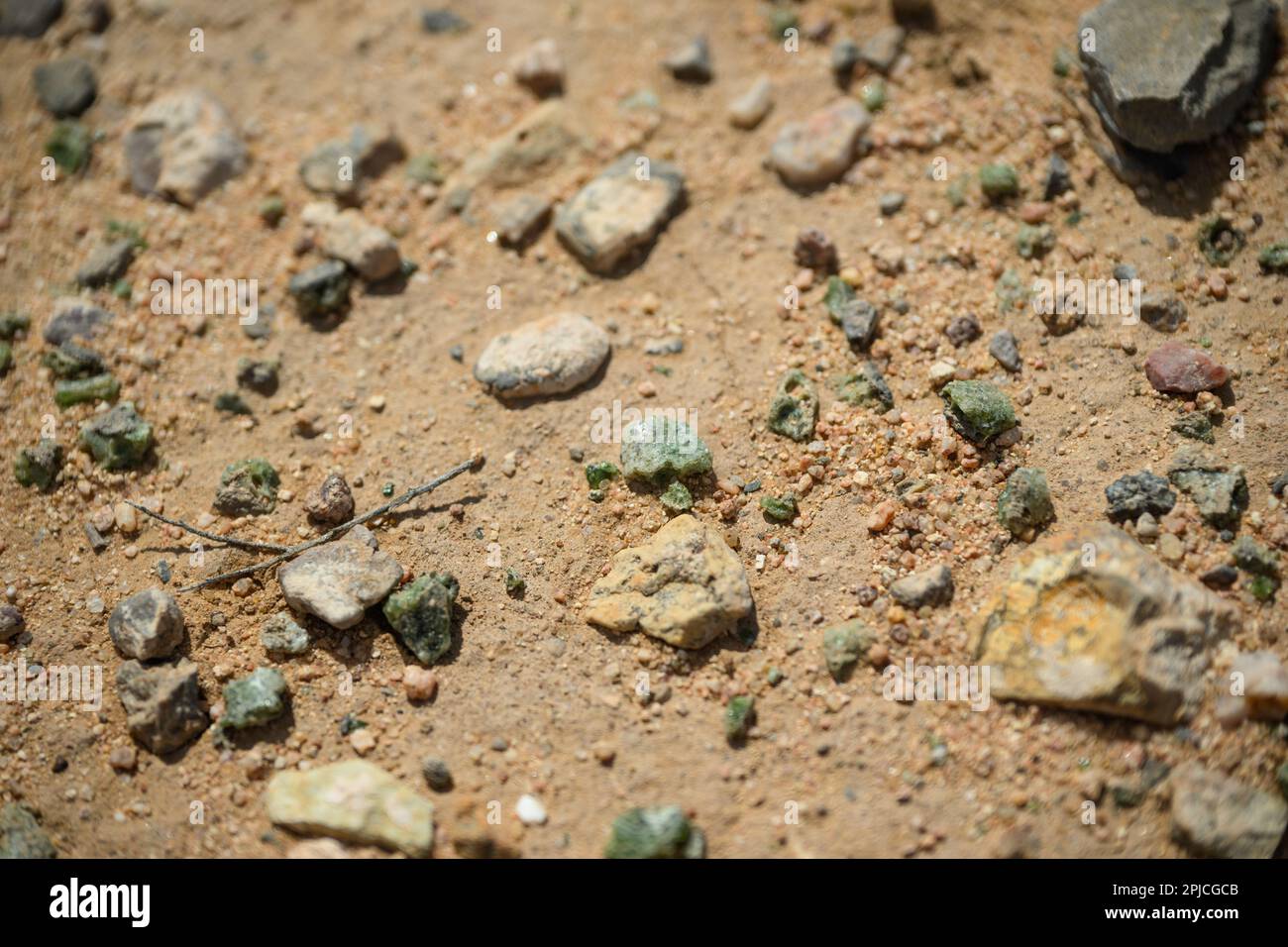 Pieces of Trinitite, a green glass-like substance that was created from ...