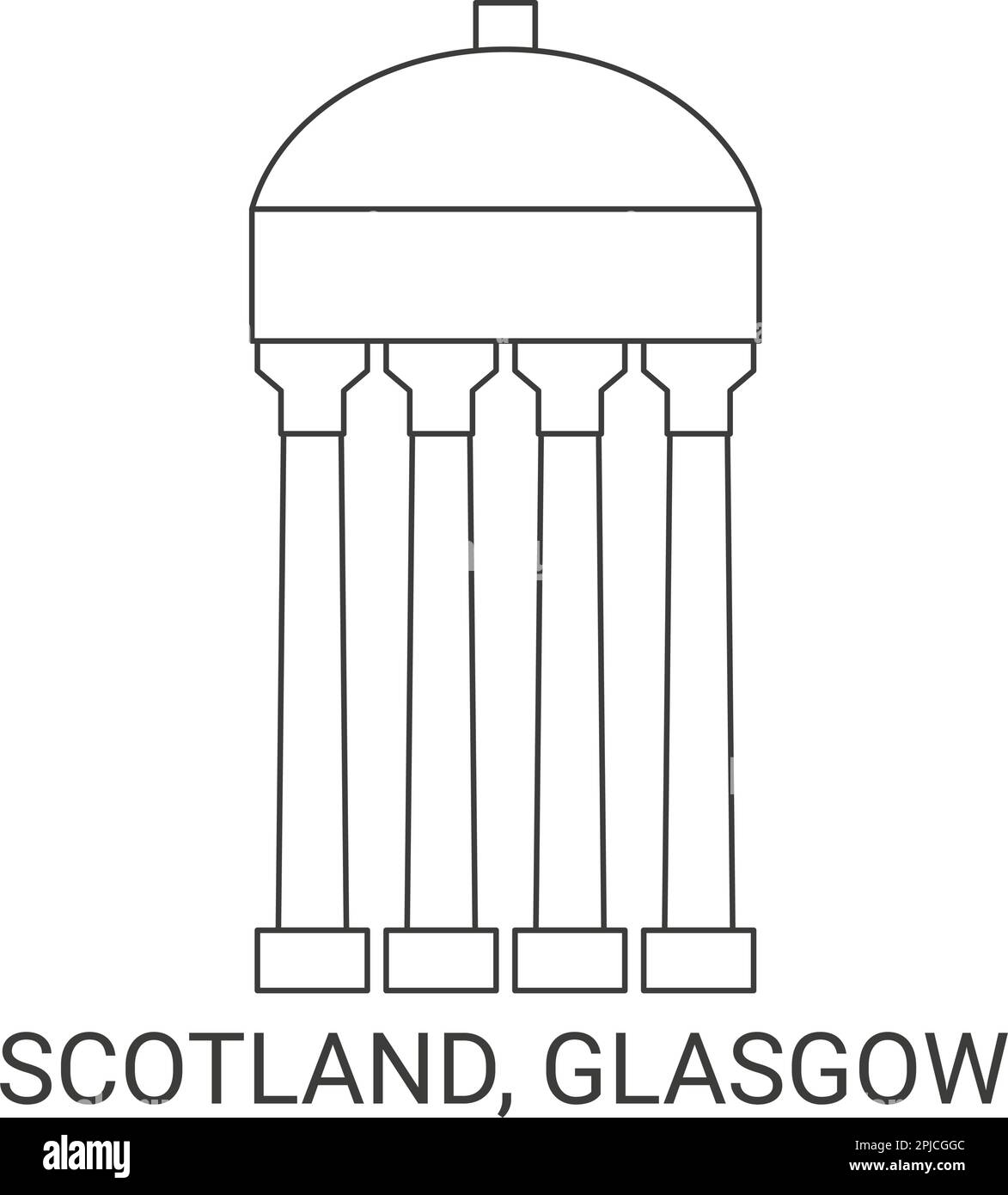 Scotland, Glasgow travel landmark vector illustration Stock Vector ...