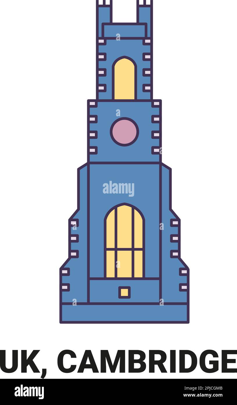 England, Cambridge, travel landmark vector illustration Stock Vector ...