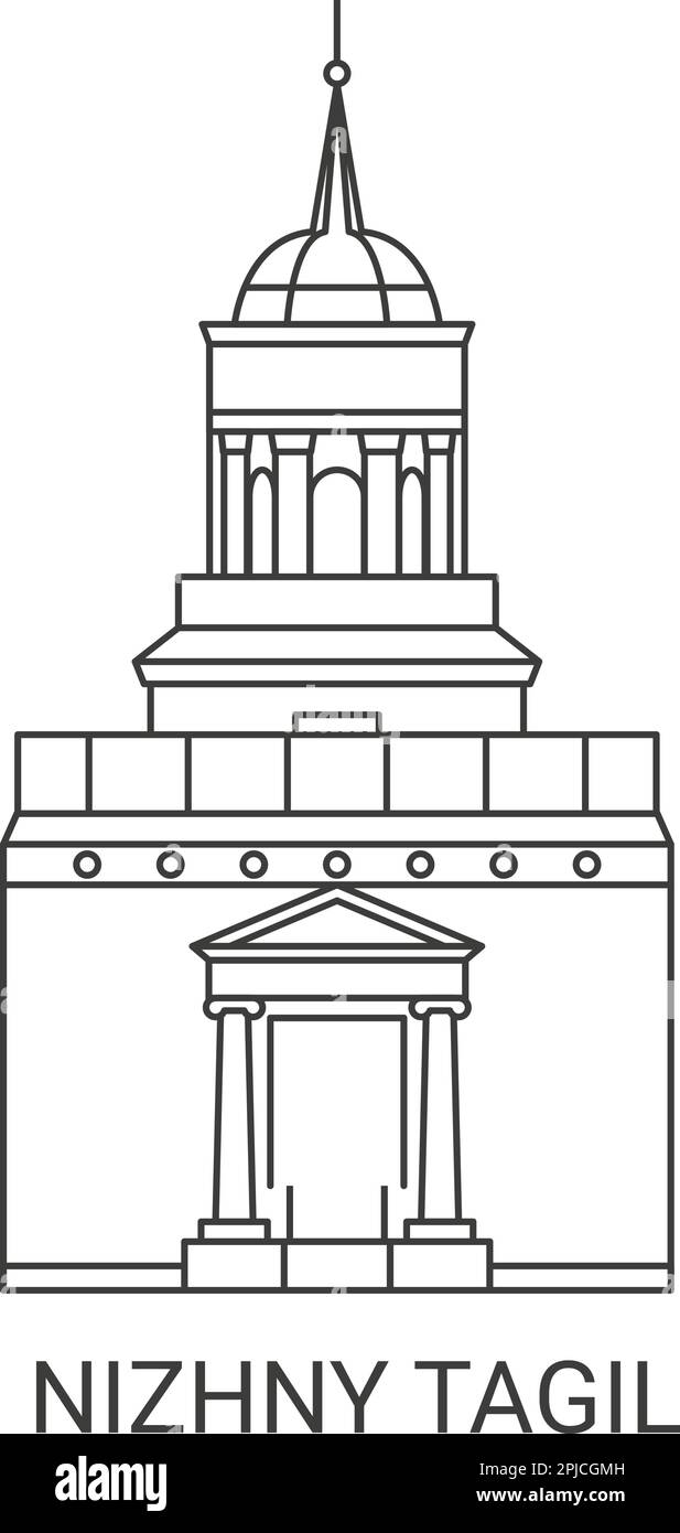 Russia, Nizhny Tagil travel landmark vector illustration Stock Vector ...