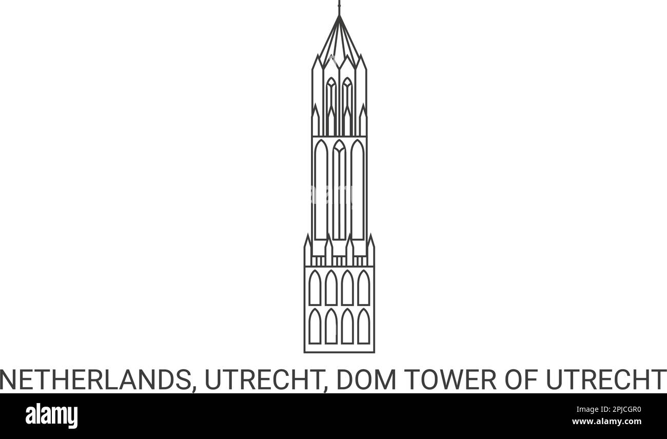 Netherlands, Utrecht, Dom Tower Of Utrecht, travel landmark vector ...