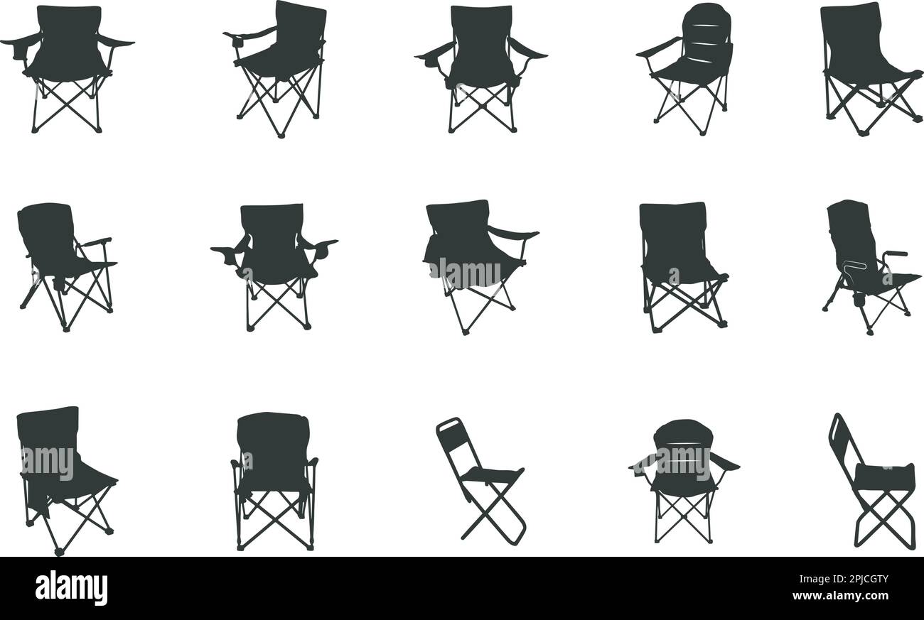 Camping chair silhouette, Camping chair SVG, Camping chair vector Stock ...