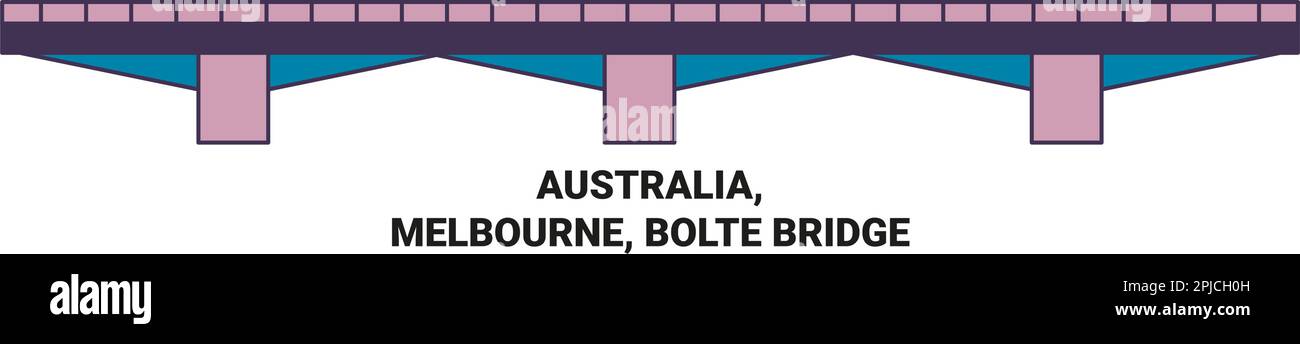 Australia, Melbourne, Bolte Bridge travel landmark vector illustration ...