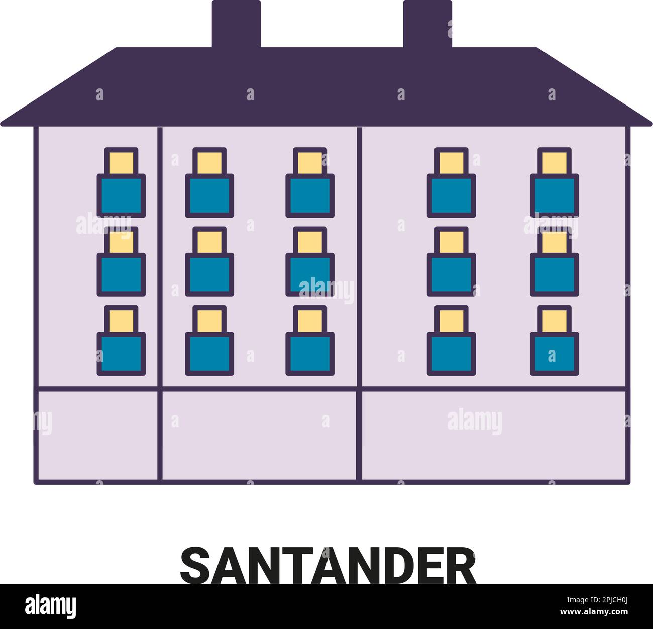 Spain, Santander travel landmark vector illustration Stock Vector Image ...