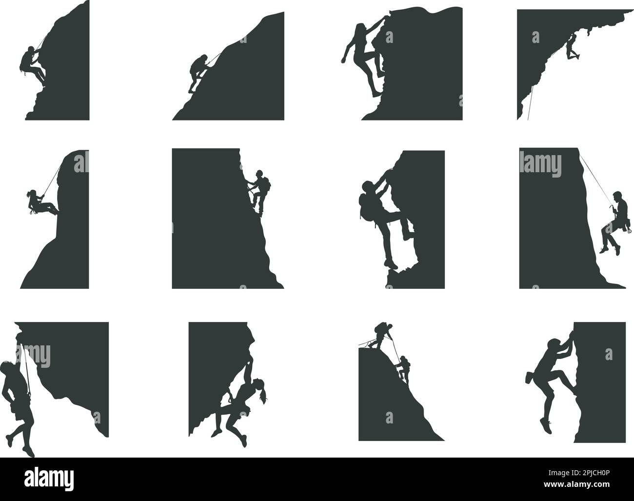 Mountain Climbing Silhouette, Mountain Climbing SVG, Mountain Climbing ...