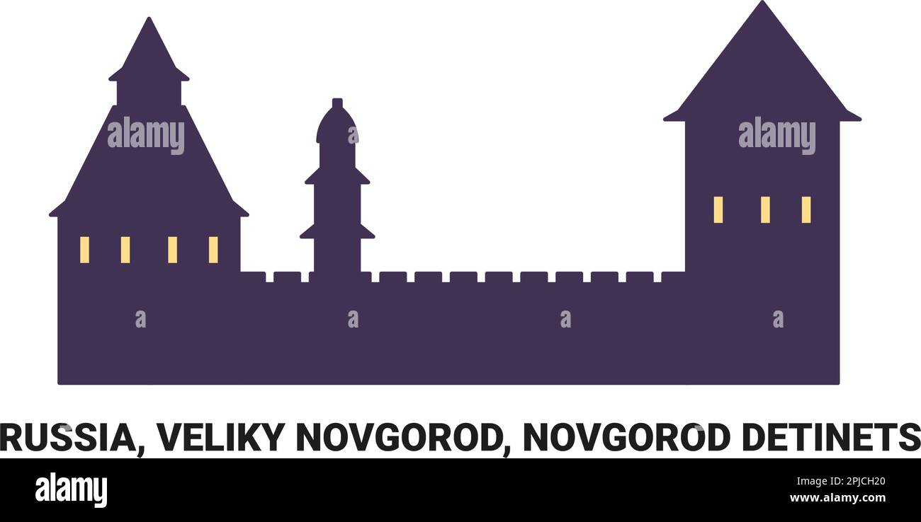 Russia, Veliky Novgorod, Novgorod Detinets, travel landmark vector illustration Stock Vector ...