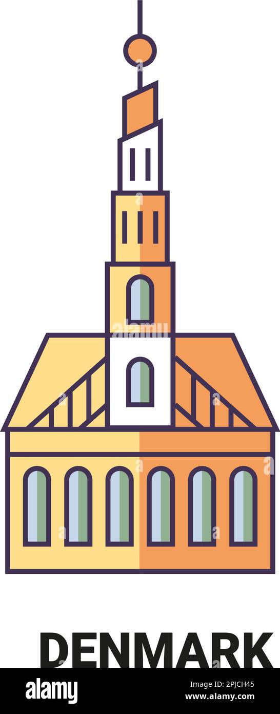 Denmark travel landmark vector illustration Stock Vector Image & Art - Alamy