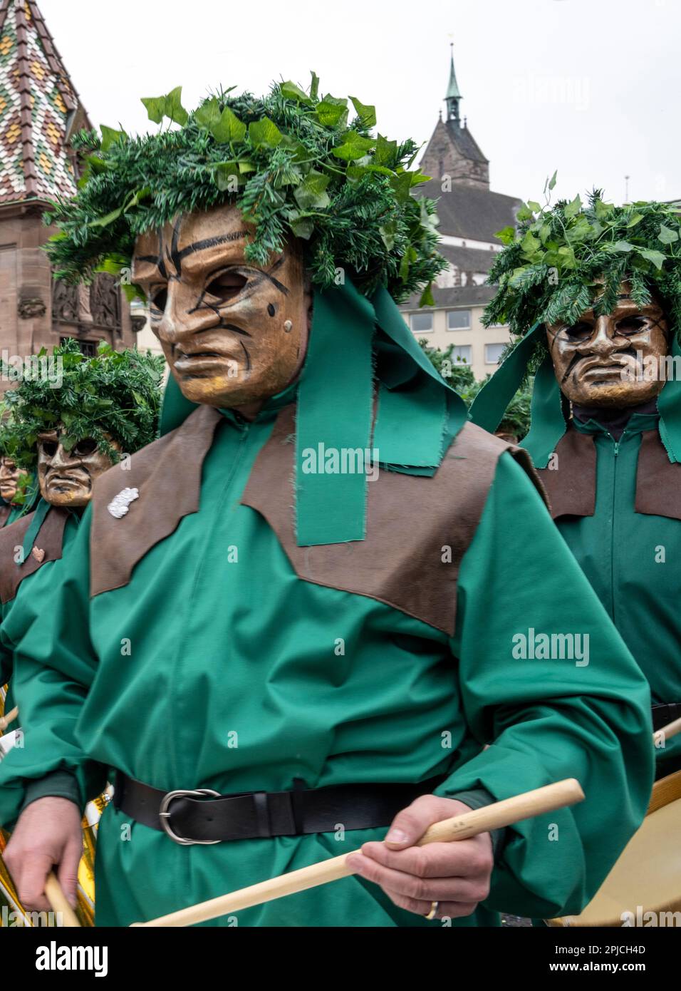 tree theme at the Basel Switzerland Carnival or Fasnacht parade Stock ...