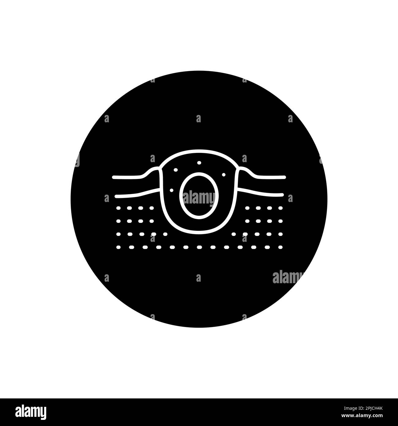 Black Dot Line Icon Dermatology Disease Skin Problem Stock Vector