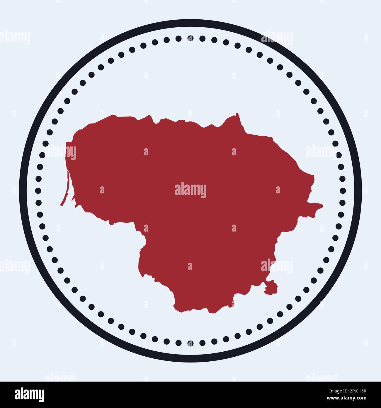 Lithuania round stamp. Round logo with country map and title. Stylish ...