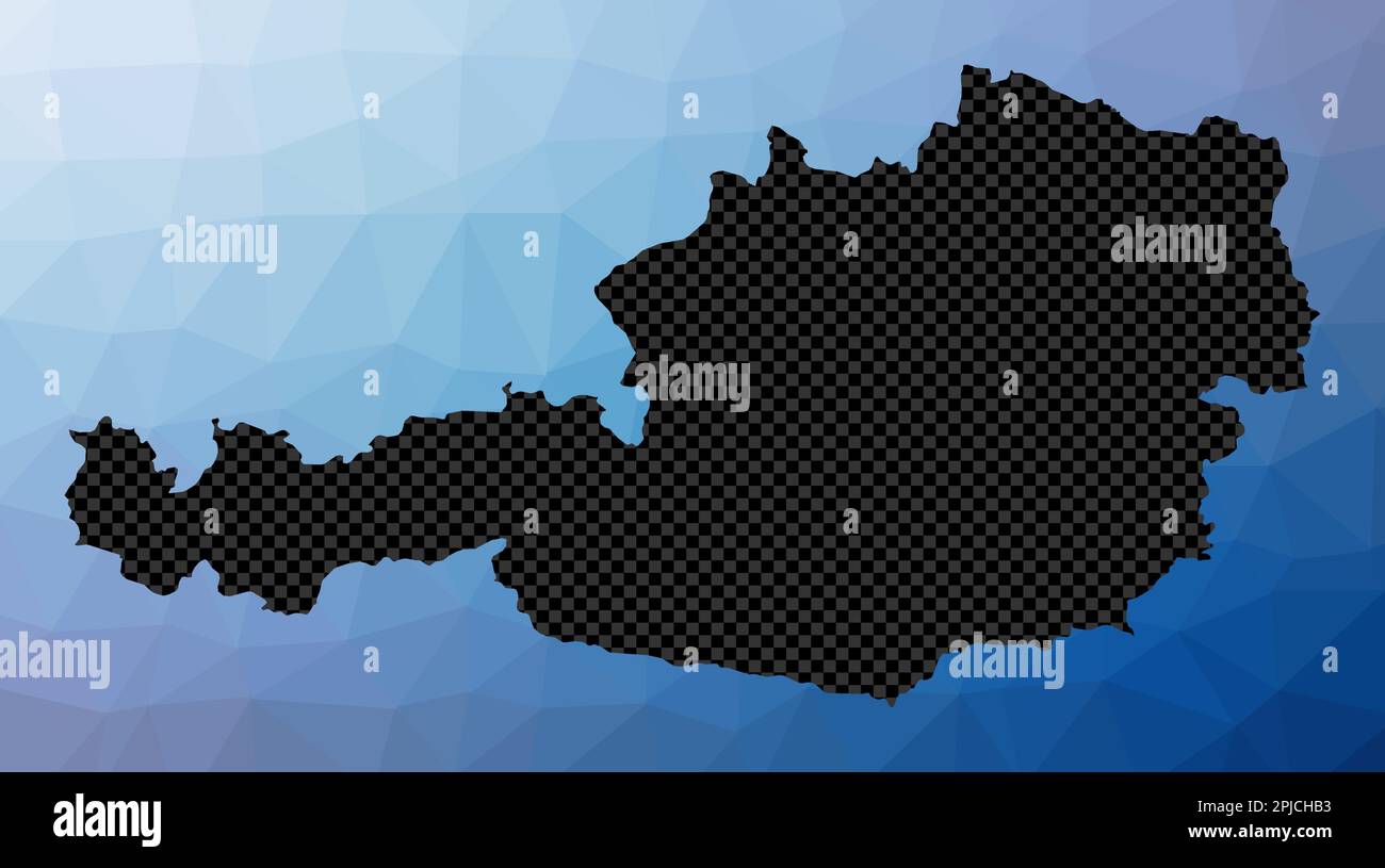 Austria geometric map. Stencil shape of Austria in low poly style. Neat ...