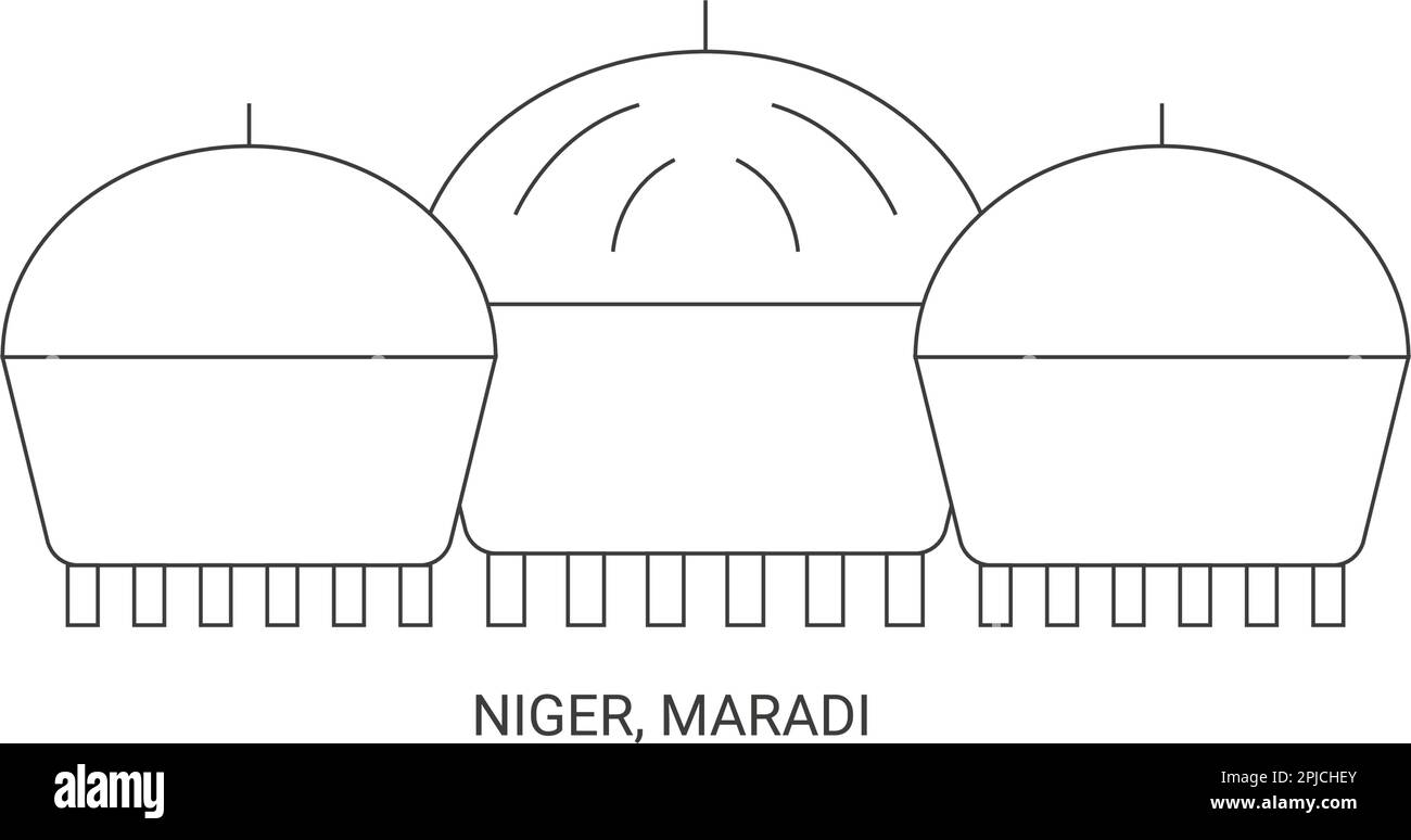 Niger, Maradi, travel landmark vector illustration Stock Vector Image ...