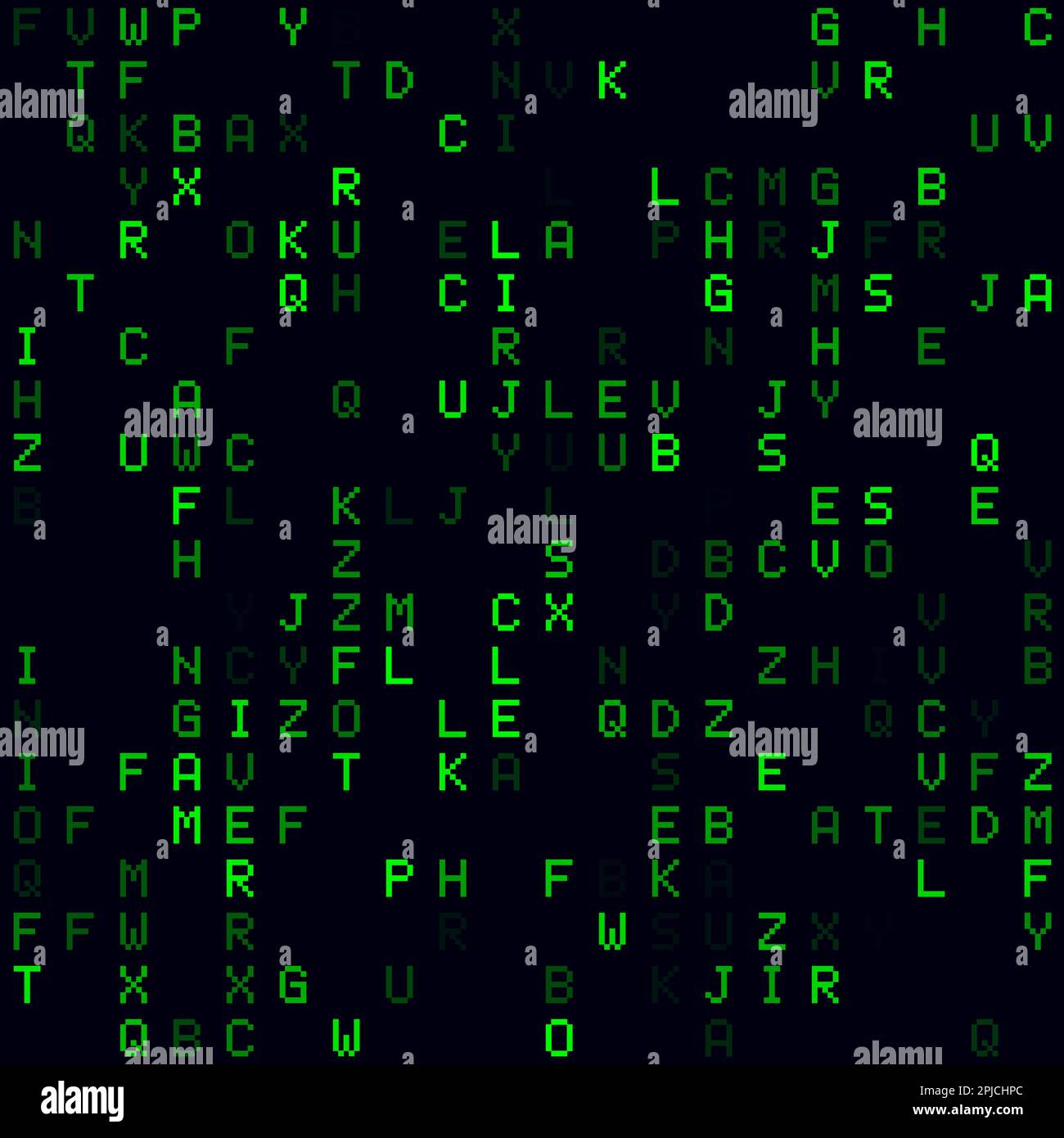 Digital background. Green sparse alphabet letters background. Small sized seamless pattern ...