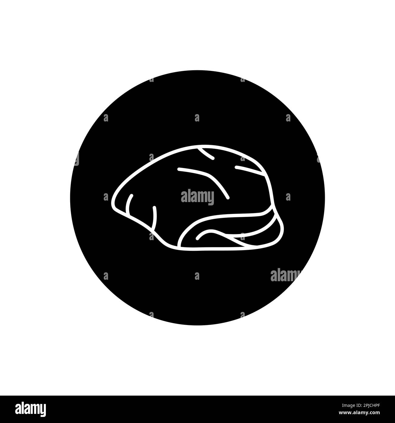Beef liver color line icon. Cutting meat. Pictogram for web page ...