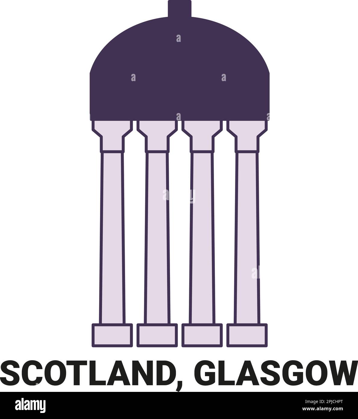 Scotland, Glasgow travel landmark vector illustration Stock Vector ...