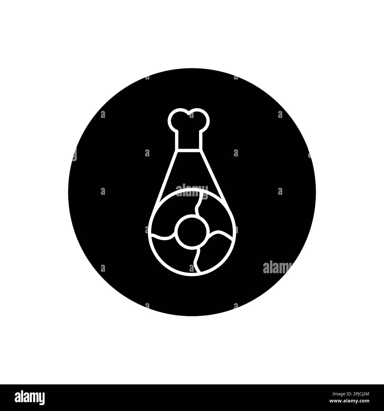 Beef leg color line icon. Cutting meat. Pictogram for web page, mobile ...