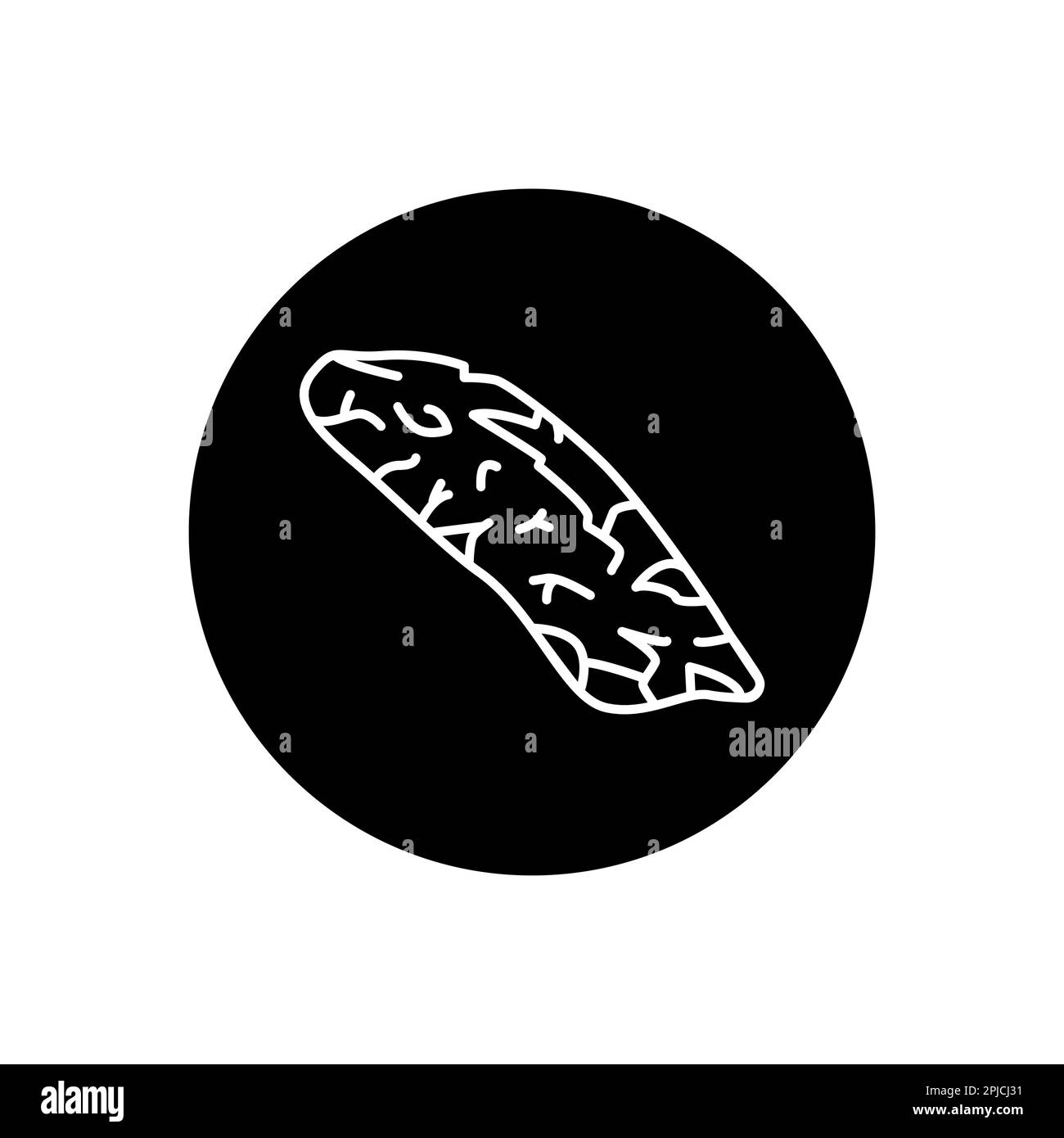 Beef flank color line icon. Cutting meat. Pictogram for web page ...