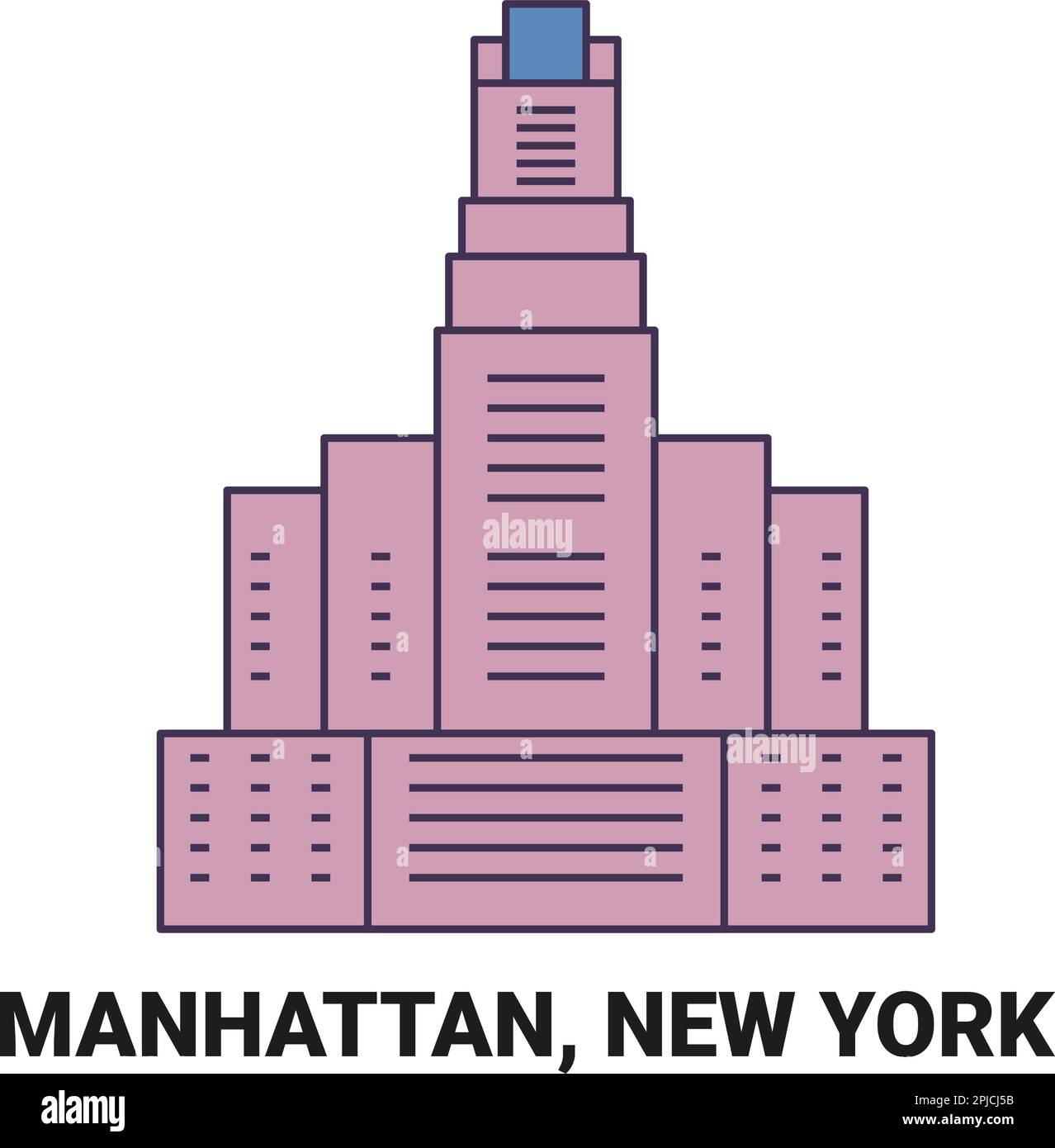 United States, Manhattan, New York travel landmark vector illustration ...