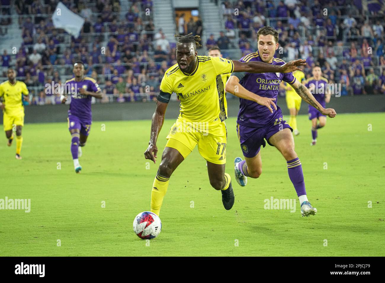 Orlando, Florida, USA, April 1, 2023, Nashville SC player CJ Sapong #17 ...