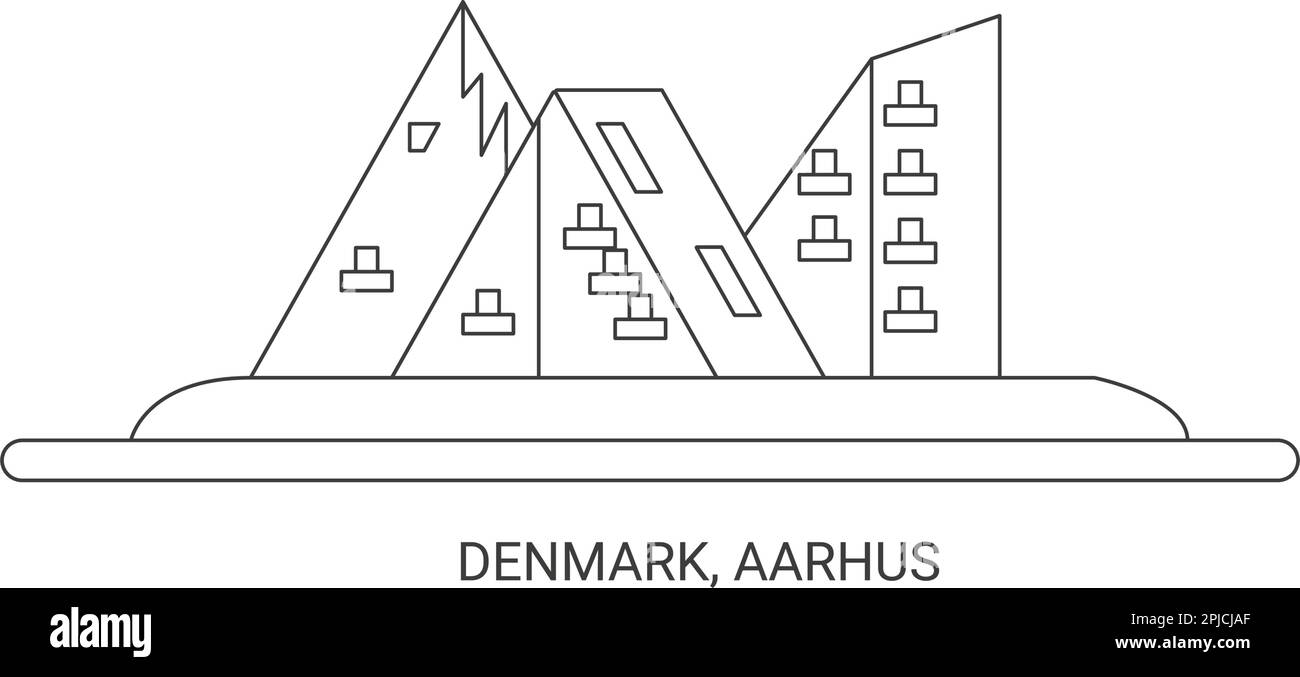 Denmark, Aarhus travel landmark vector illustration Stock Vector Image & Art - Alamy
