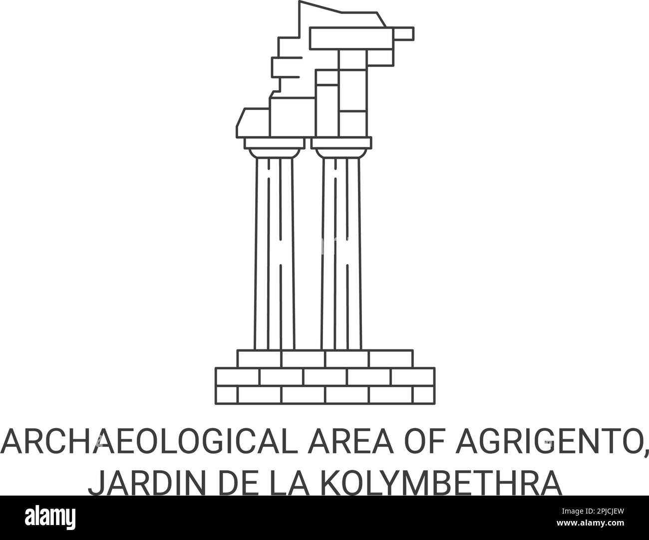 Italy, Agrigento, Jardin De La Kolymbethra travel landmark vector ...