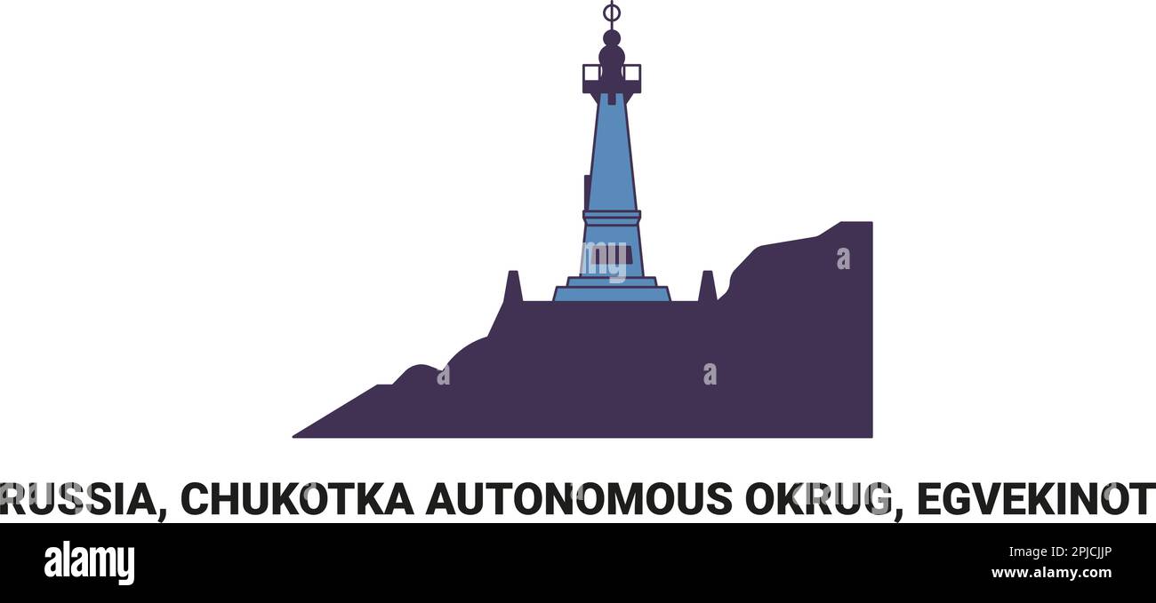 Russia, Chukotka Autonomous Okrug, Egvekinot, travel landmark vector ...