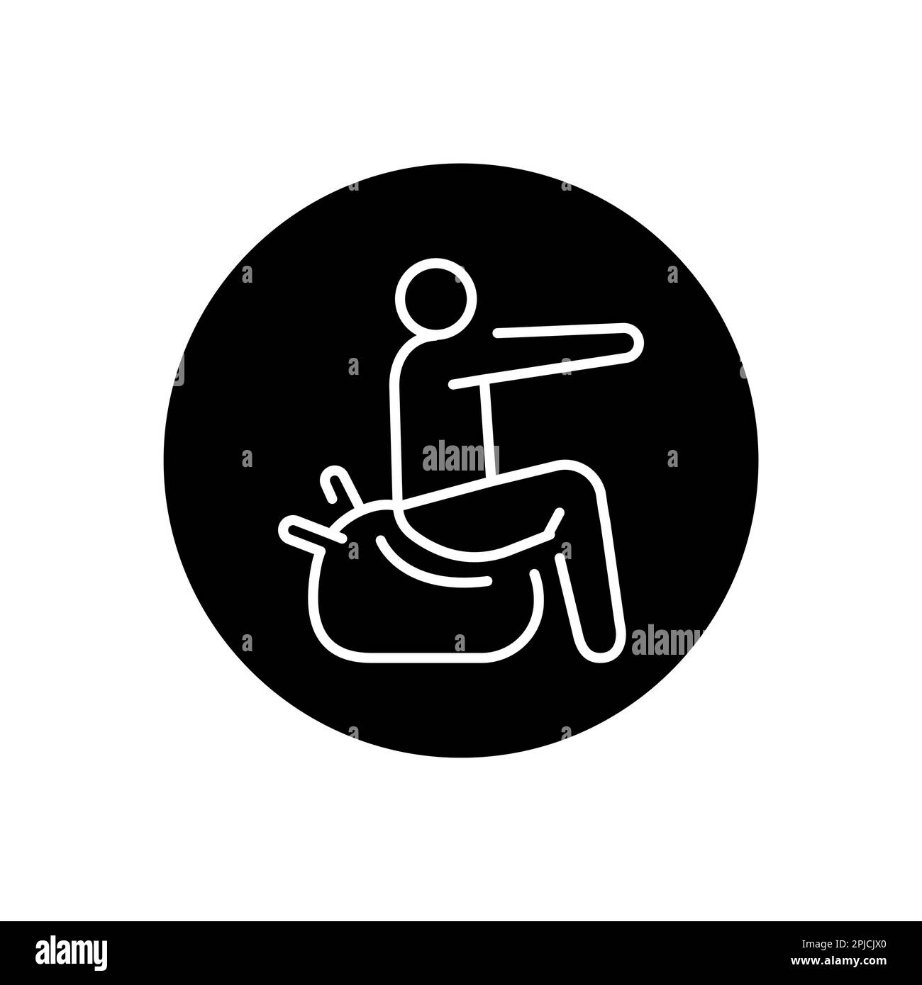 Training on the ball sign сolor line icon. Physiotherapy. Pictogram for ...