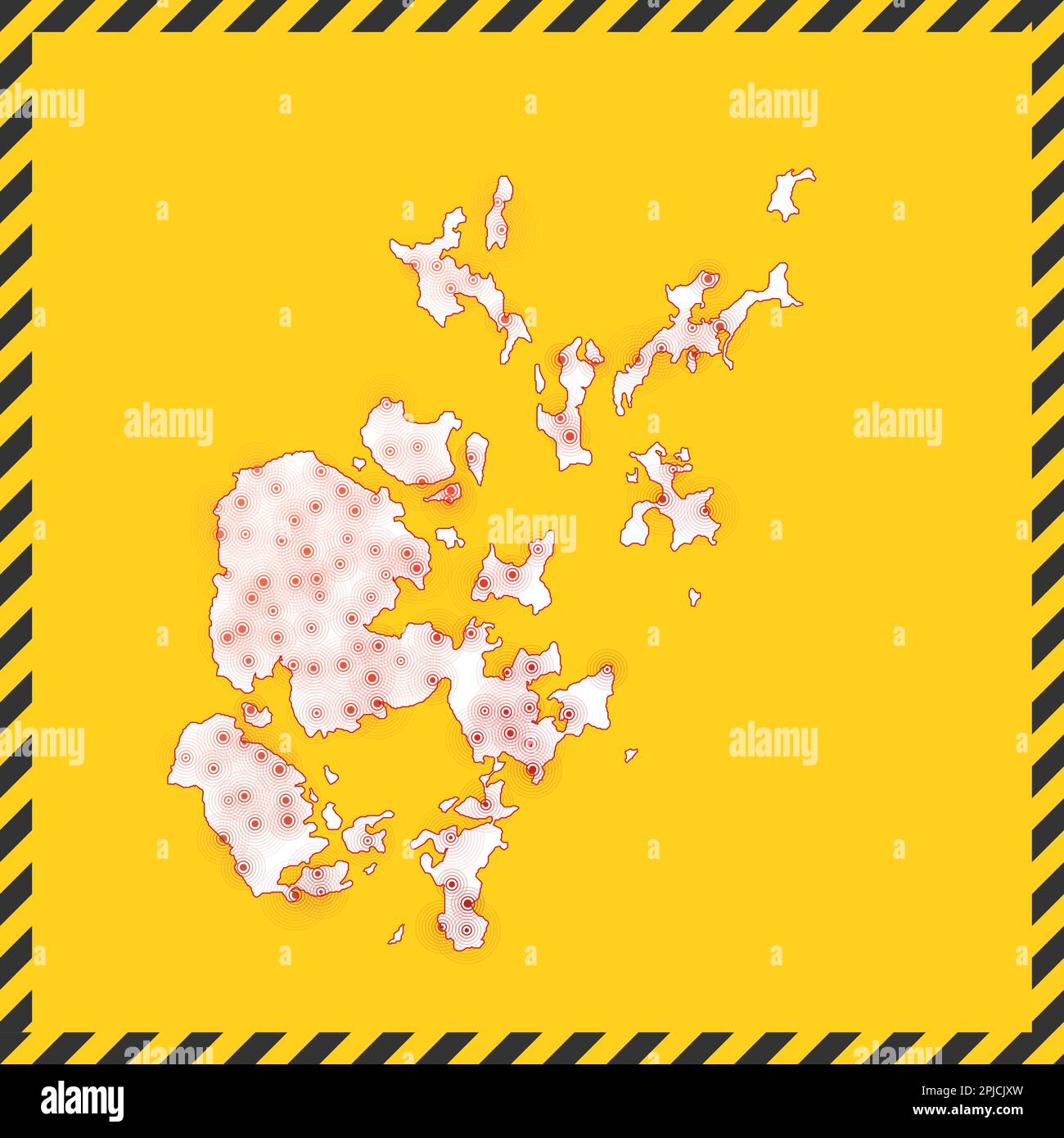 Orkney Islands closed - virus danger sign. Lockdown island icon. Black ...