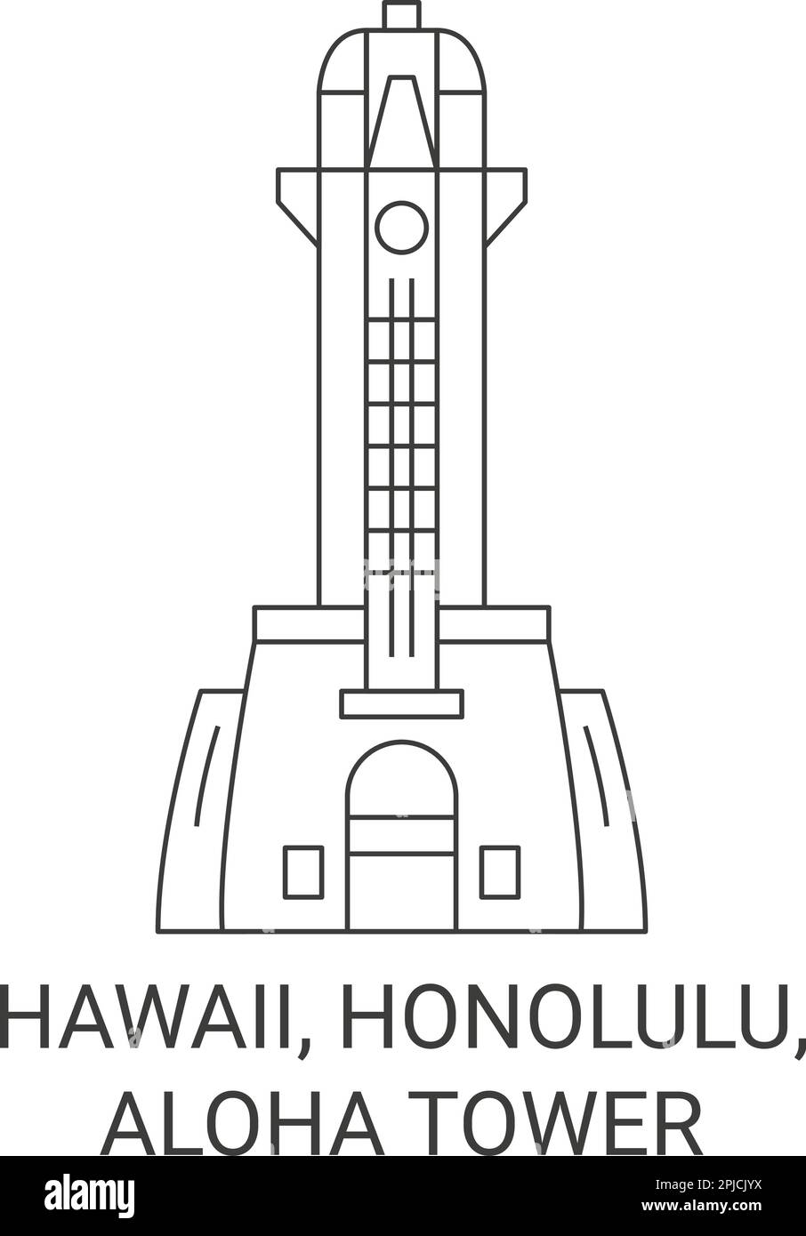 United States, Hawaii, Honolulu, Aloha Tower travel landmark vector ...