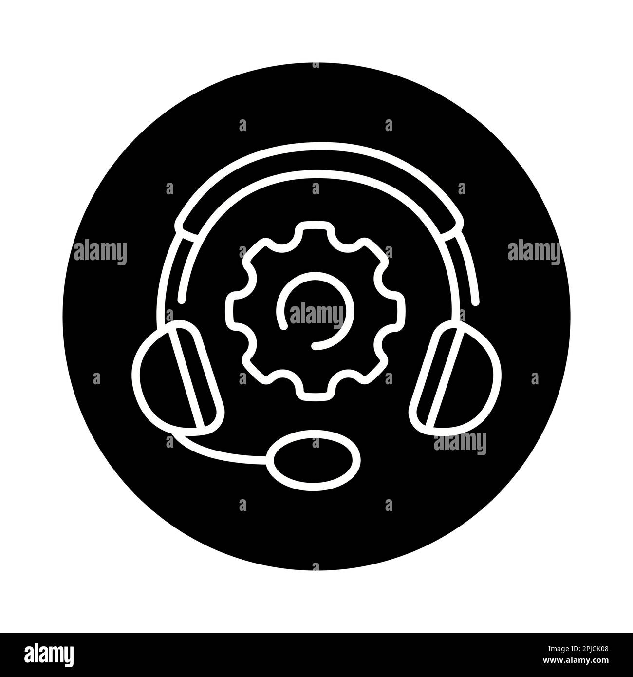 Tech support black line icon. Technical problem. Communication service ...