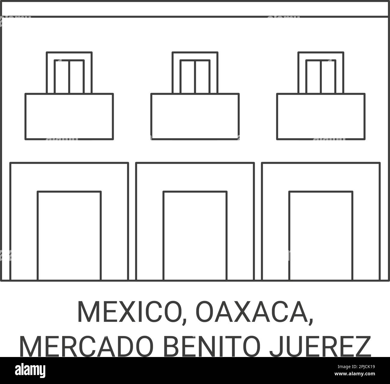 Mexico, Oaxaca, Mercado Benito Juerez travel landmark vector ...