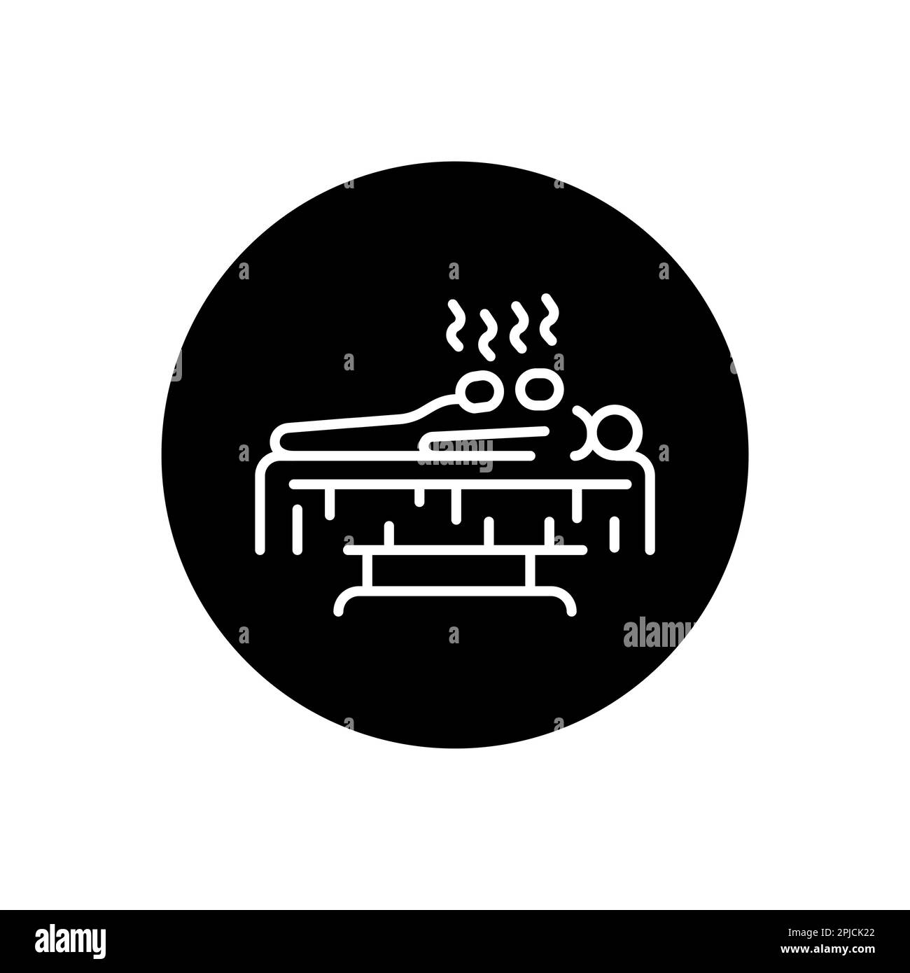 Stone therapy sign сolor line icon. Physiotherapy. Pictogram for web ...