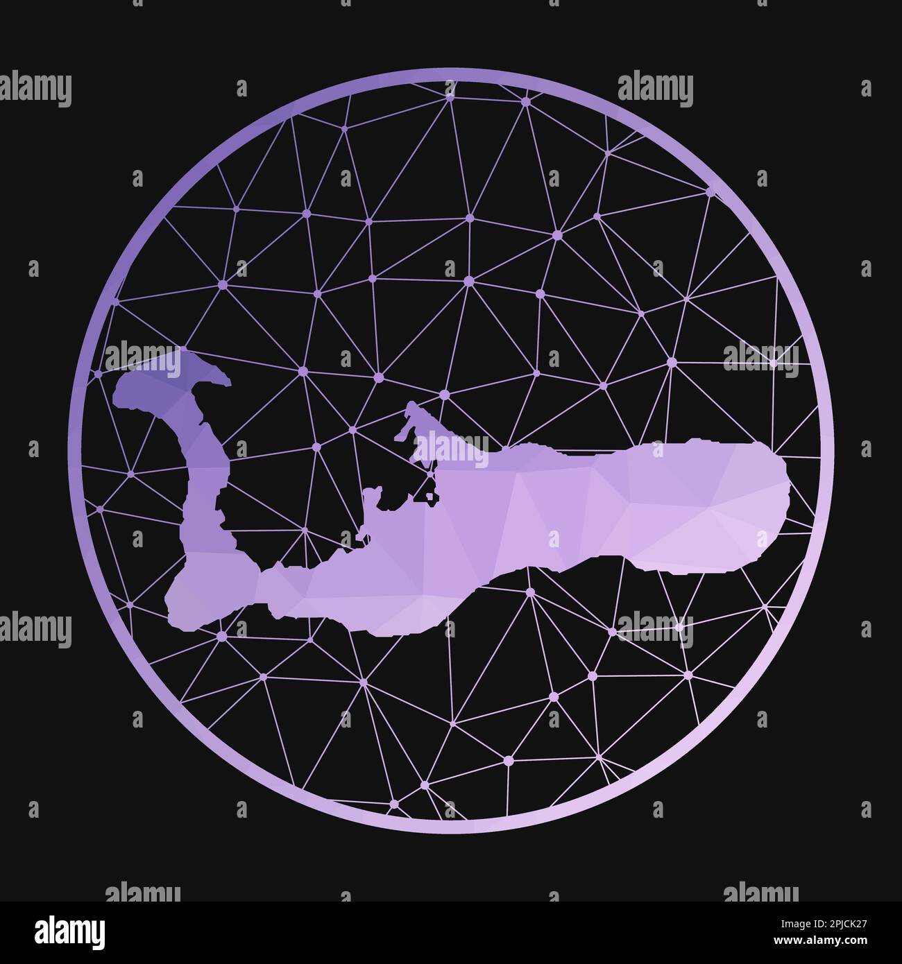 Grand Cayman icon. Vector polygonal map of the island. Grand Cayman ...