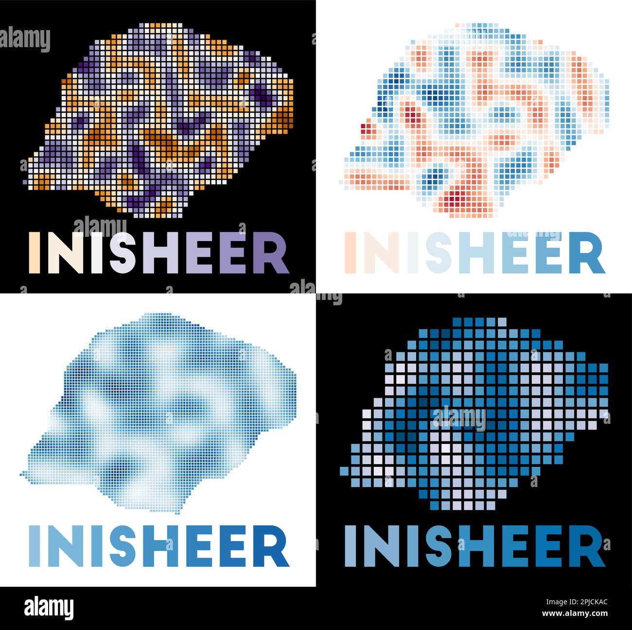 Inisheer Map Collection Of Maps Of Inisheer In Dotted Style Borders Of The Island Filled With