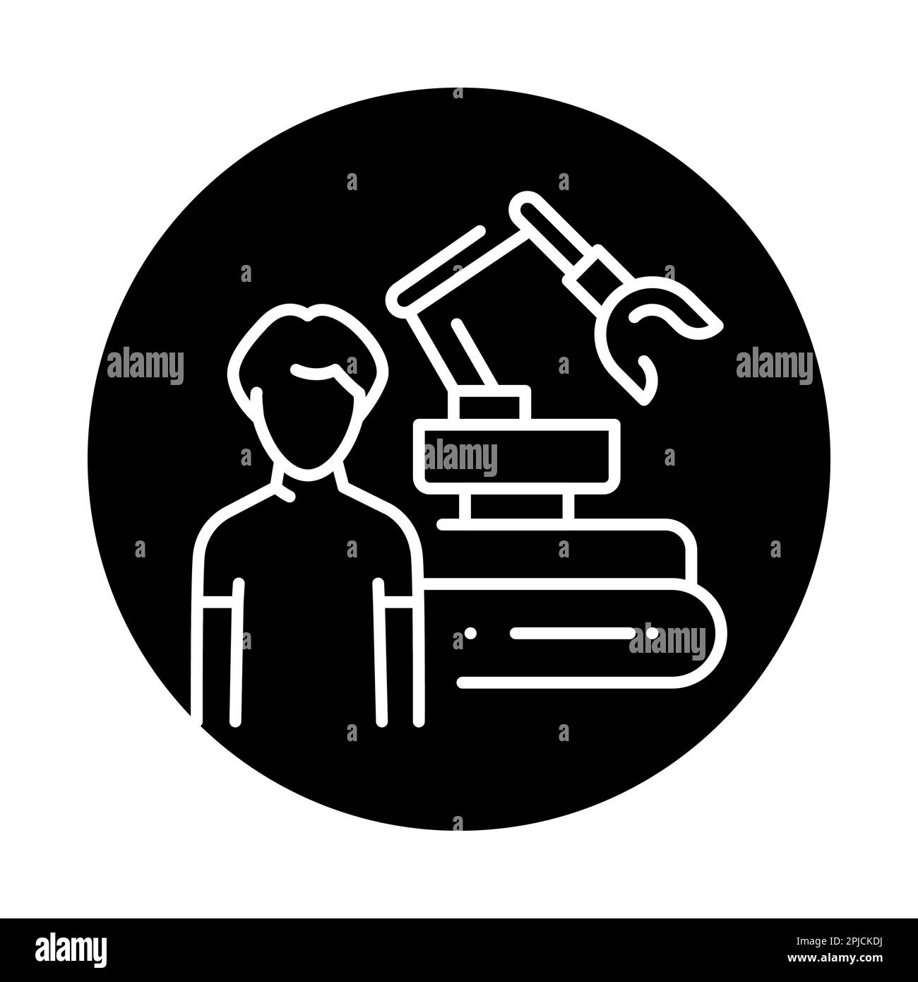 Robotics courses for children сolor line icon. Children learning Stock ...