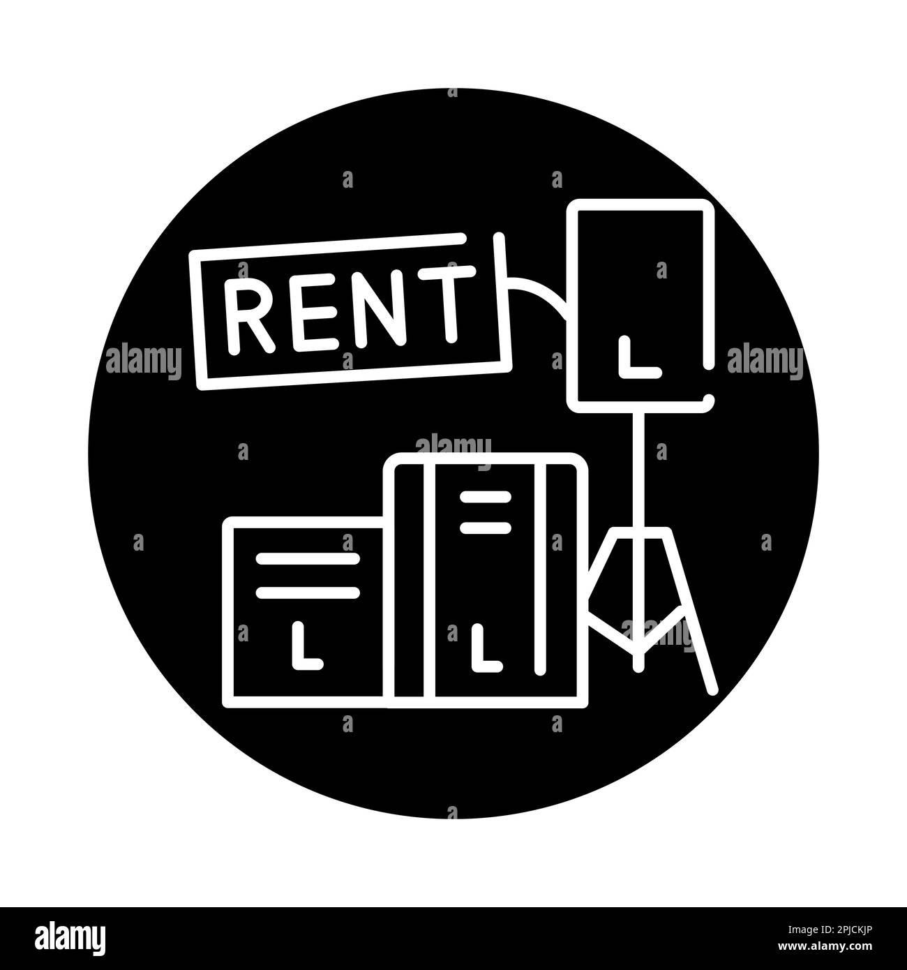 Audio equipment rental black line icon. Music speakers Stock Vector ...