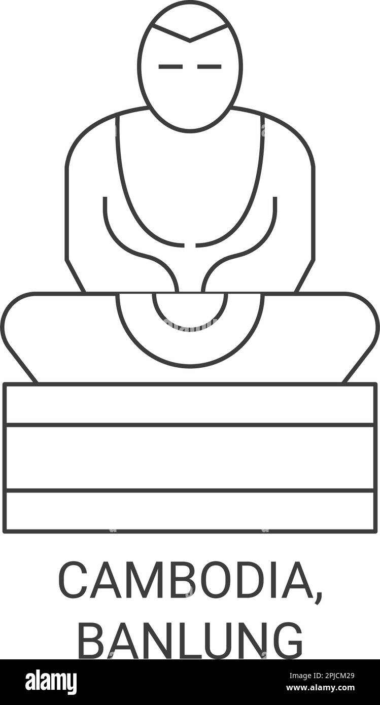 Cambodia, Banlung travel landmark vector illustration Stock Vector ...