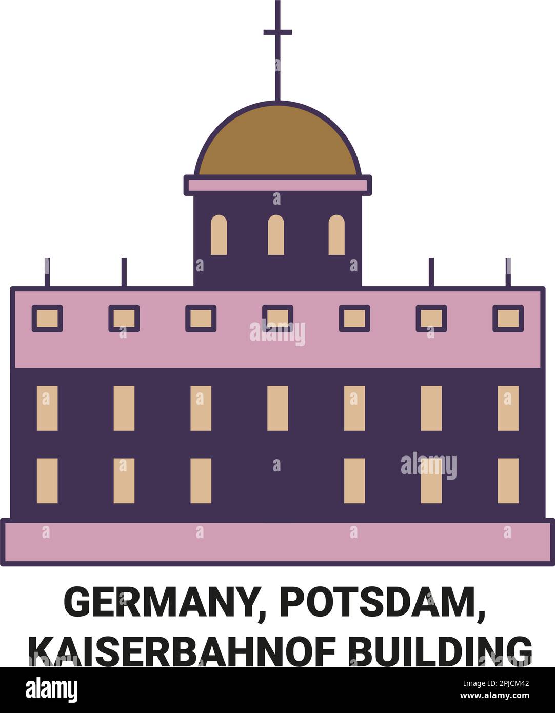 Germany, Potsdam, Kaiserbahnof Building travel landmark vector ...