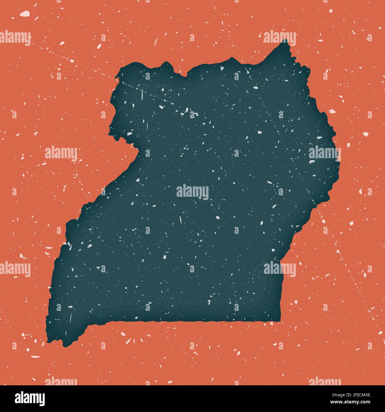 Uganda vintage map. Grunge map of the country with distressed texture ...