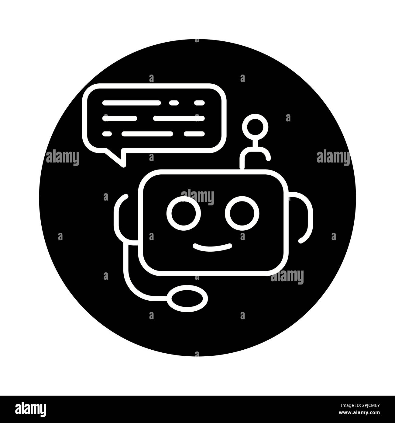 Chatbot black line icon. Call center Stock Vector Image & Art - Alamy
